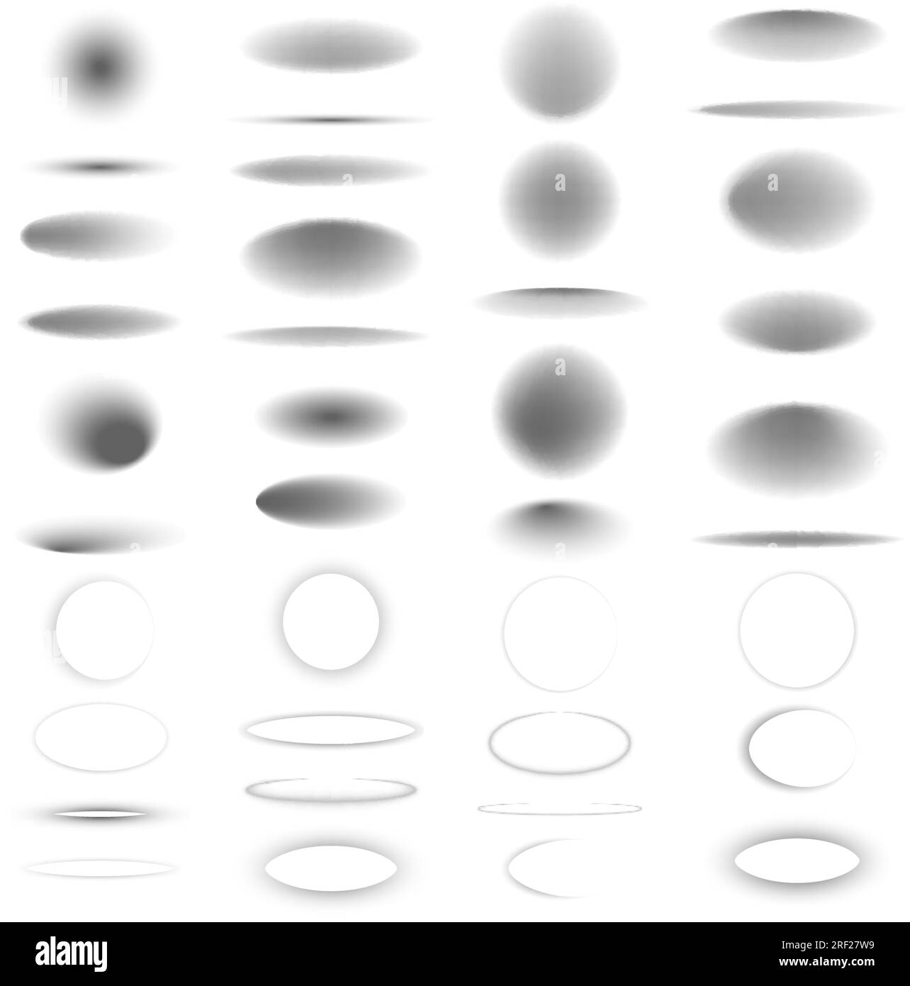 Circle shadows. Layout of round shapes template simple overcast shadows ...