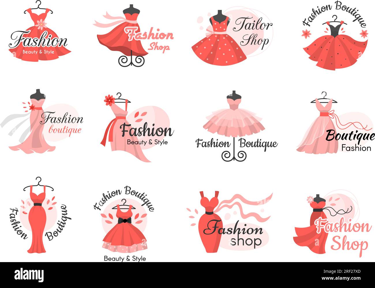Tailor labels. Symbols or logos for fashion boutique recent vector ...
