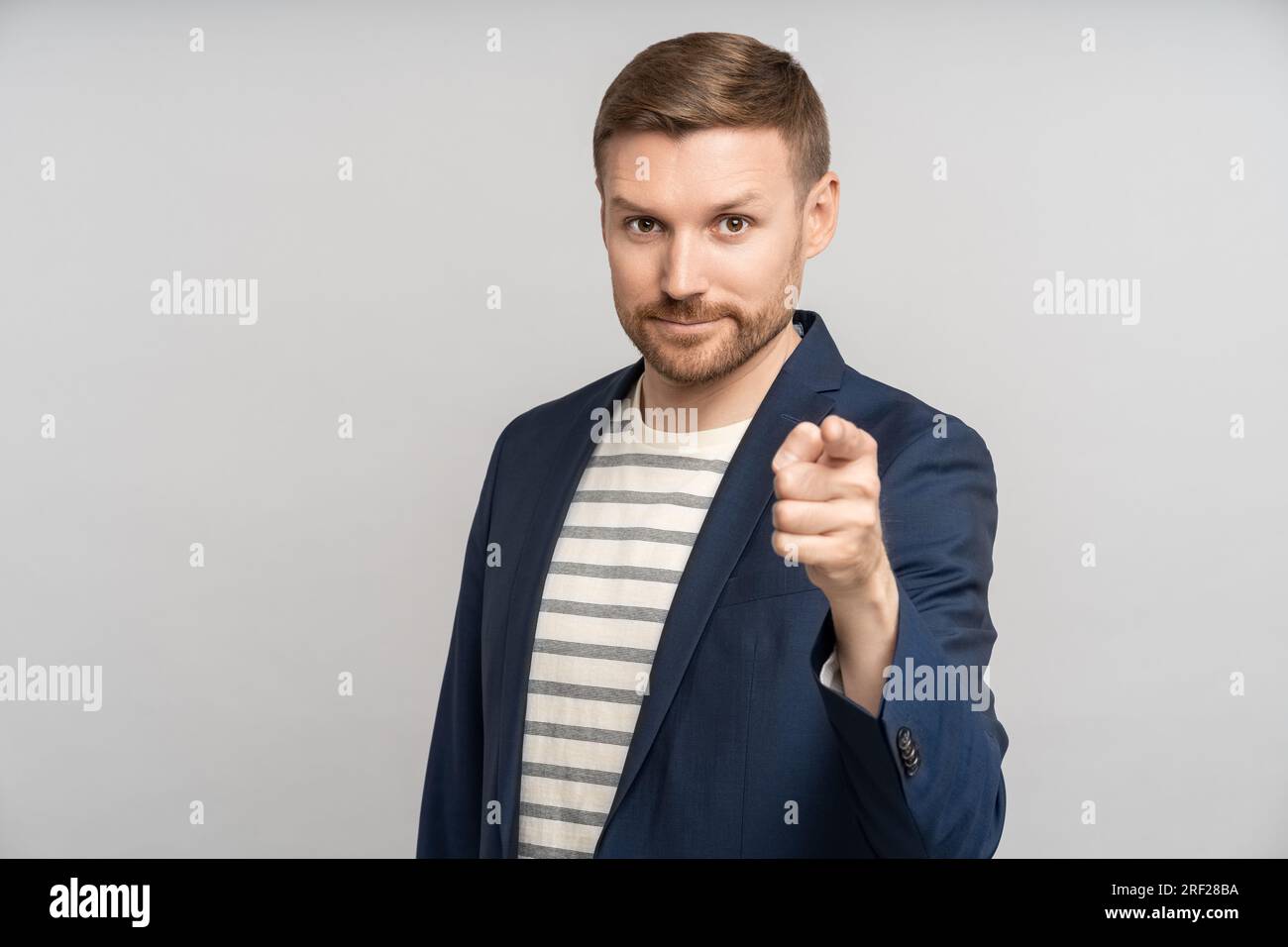 Gesture finger pointing ahead hi-res stock photography and images - Alamy