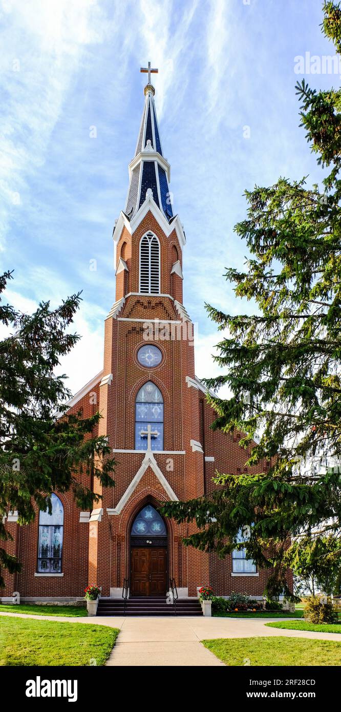 Our Lady Lourdes Catholic Church in Chester, Iowa, United States Stock ...