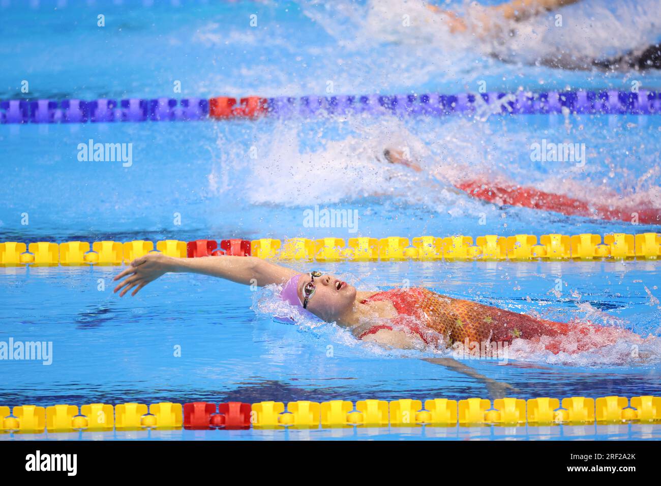 Xuwei PENG (CHN) competes in the Women 200m Backstroke semifinal ...