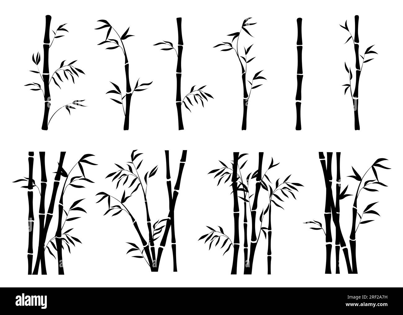 Set of bamboo silhouettes vector Stock Vector Image & Art - Alamy