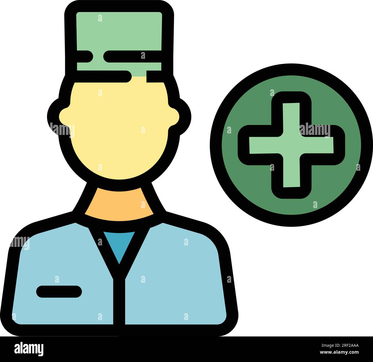 Doctor help icon outline vector. Medical hospital. Clinic care color ...