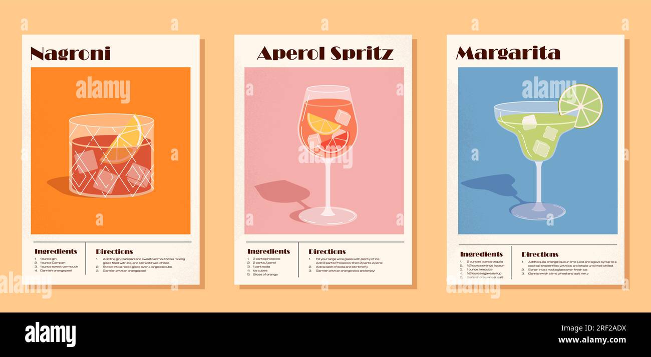 Set of posters with cocktails vector Stock Vector Image & Art - Alamy