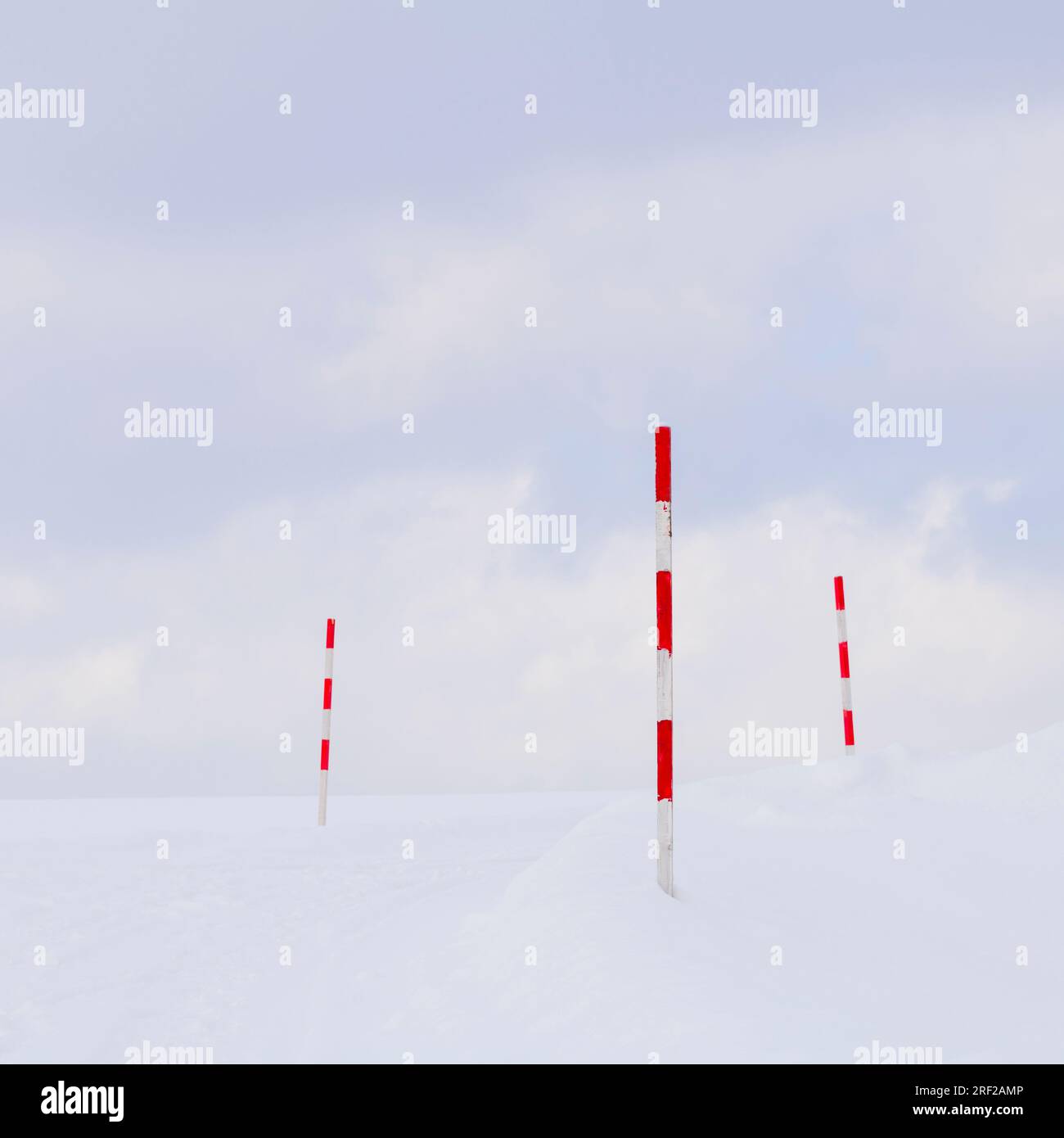 Wooden poles in the snow, Biei, Hokkaido, Japan Stock Photo - Alamy