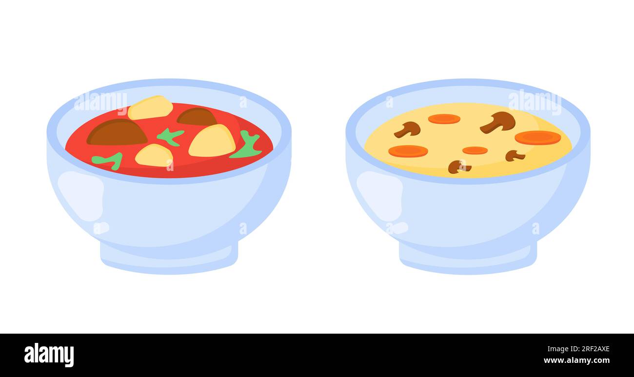 Red soup top view Stock Vector Images - Alamy
