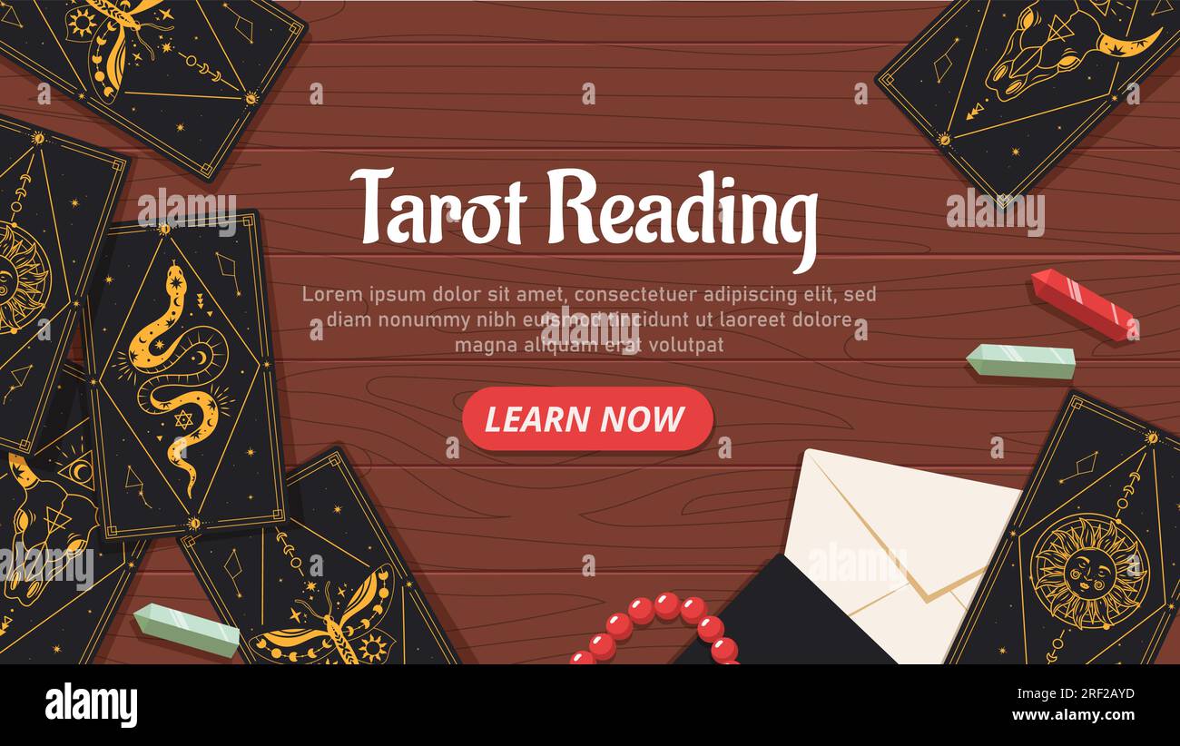 Tarot reading top view vector banner Stock Vector Image & Art - Alamy