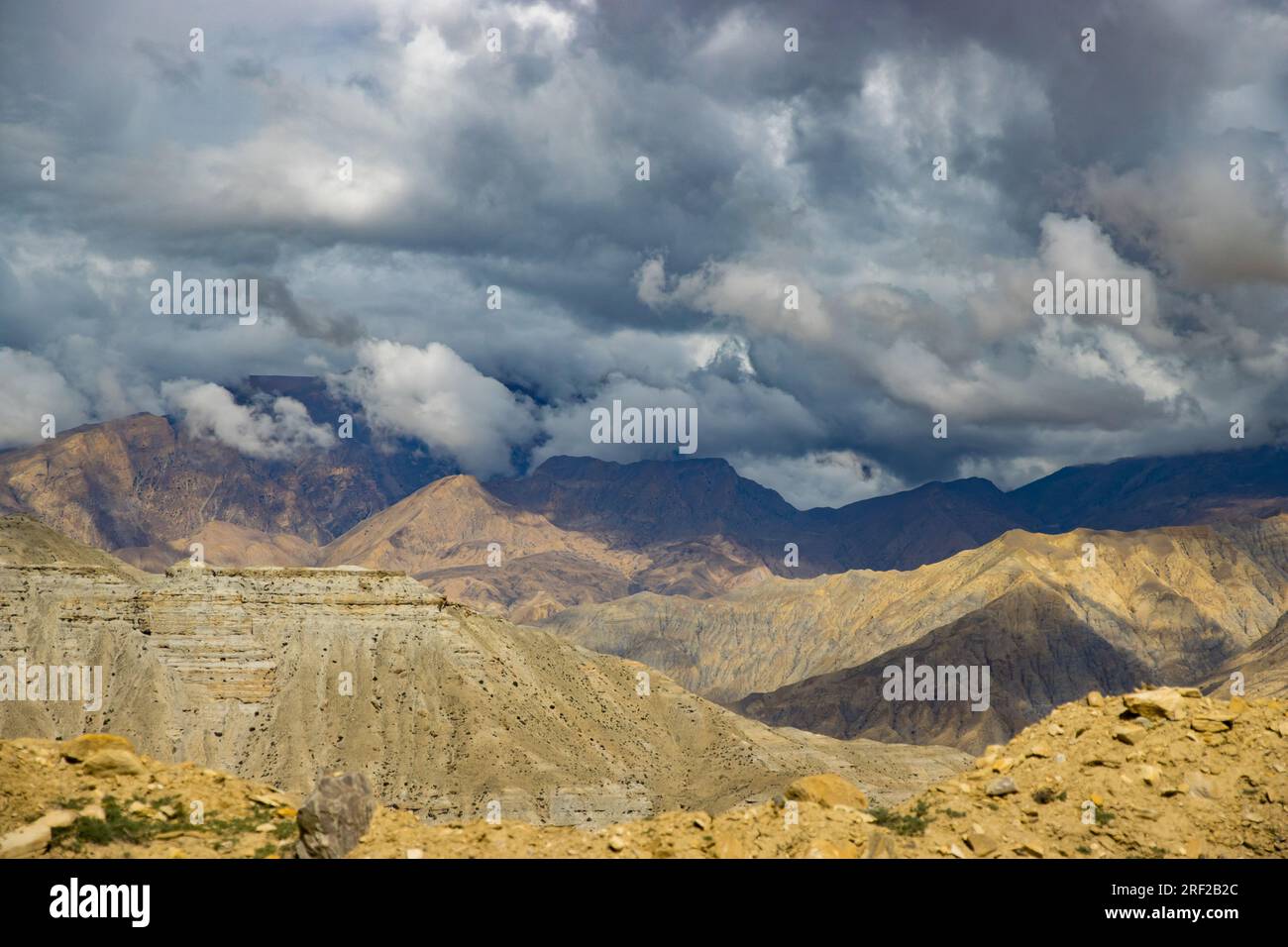 Breathtaking Landscape of Upper Mutang Desert Landscape alongside ...