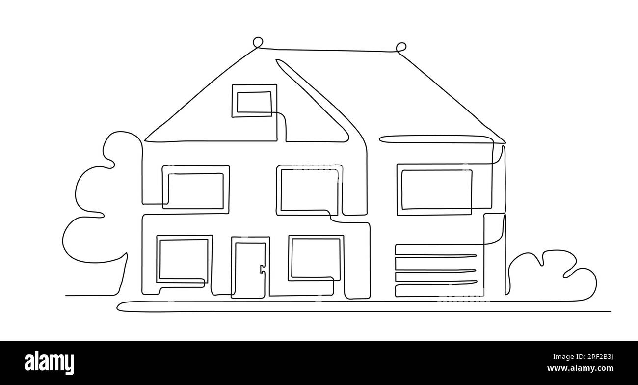 Line hand house architecture Black and White Stock Photos & Images - Alamy