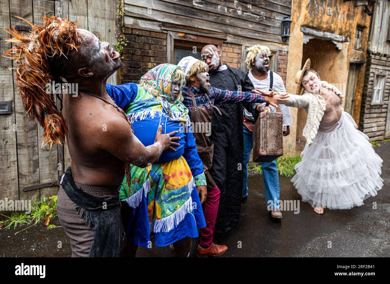 Edinburgh, United Kingdom. 31 July, 2023 Pictured: The cast of Cowboys ...