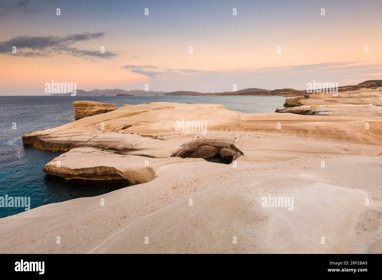 Volcanic rock formations on Sarakiniko beach on Milos island, Greece ...