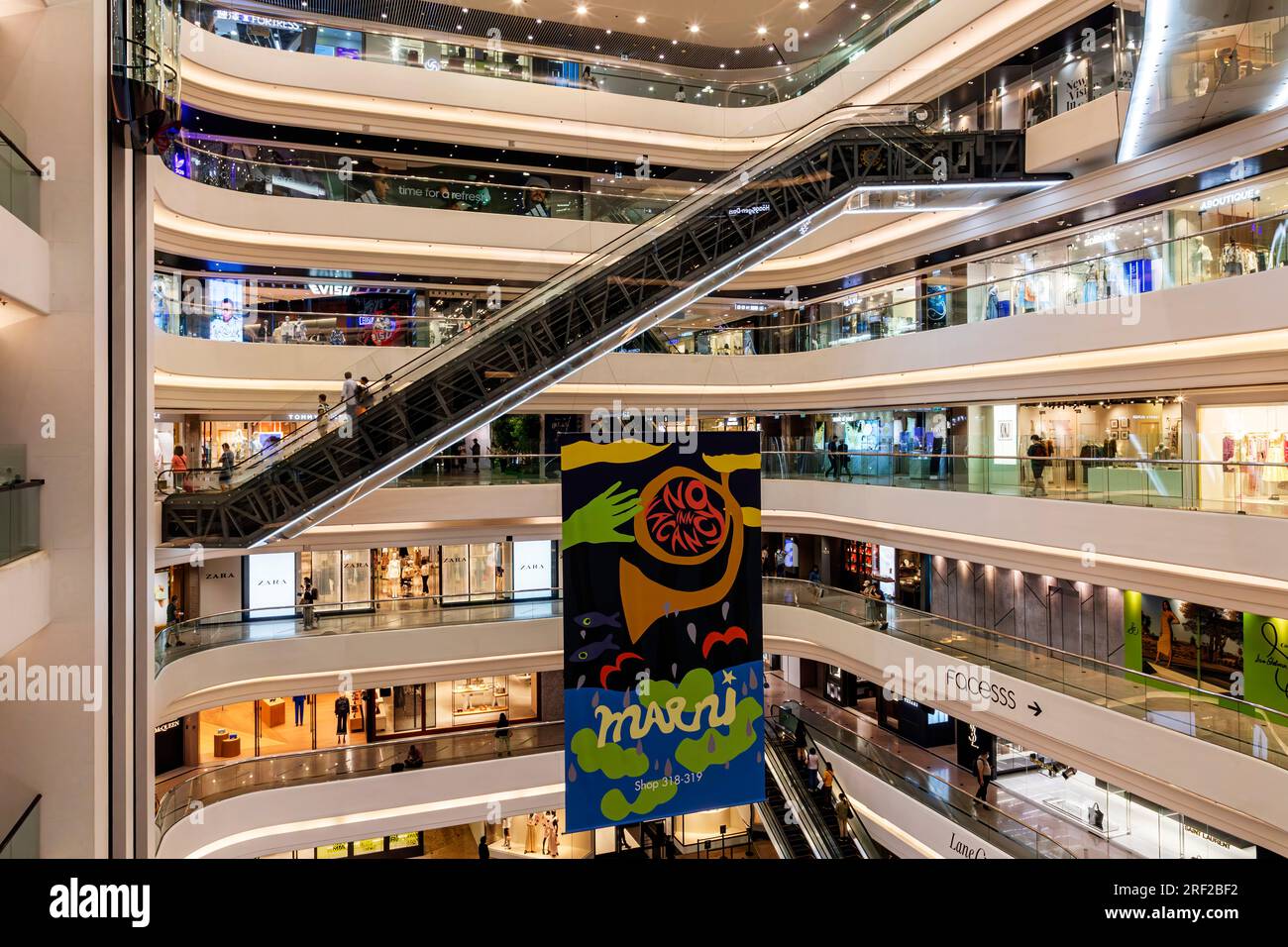 Interior of Times Square shopping mall, Causeway Bay, Hong Kong, SAR ...