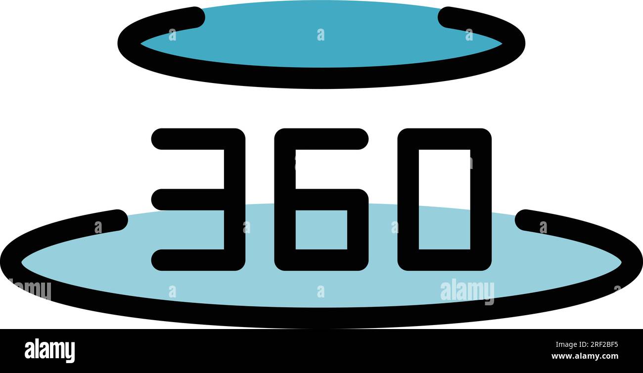 Futuristic vr icon outline vector. Virtual tour. Camera angle color ...