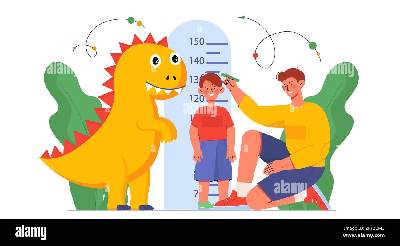 Man measures height of child vector concept Stock Vector Image & Art ...