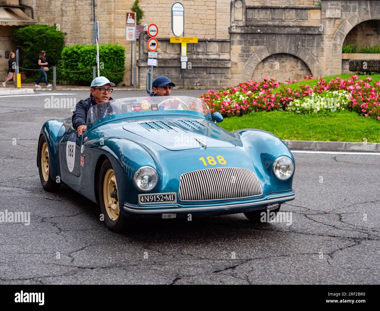1950 FIAT-COLLI 1100 SPIDER, Mille Miglia 2023, day2 at San Marino ...