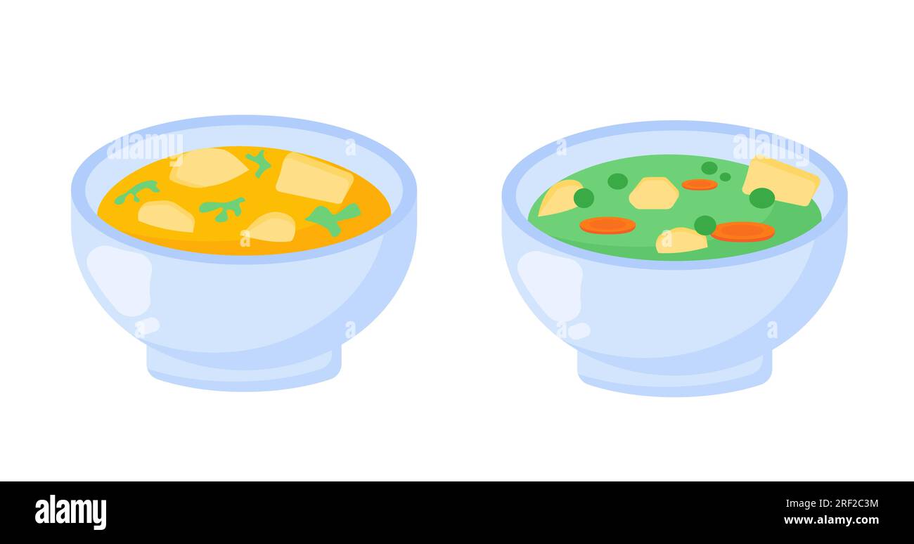 Set of soups in plate vector concept Stock Vector Image & Art - Alamy