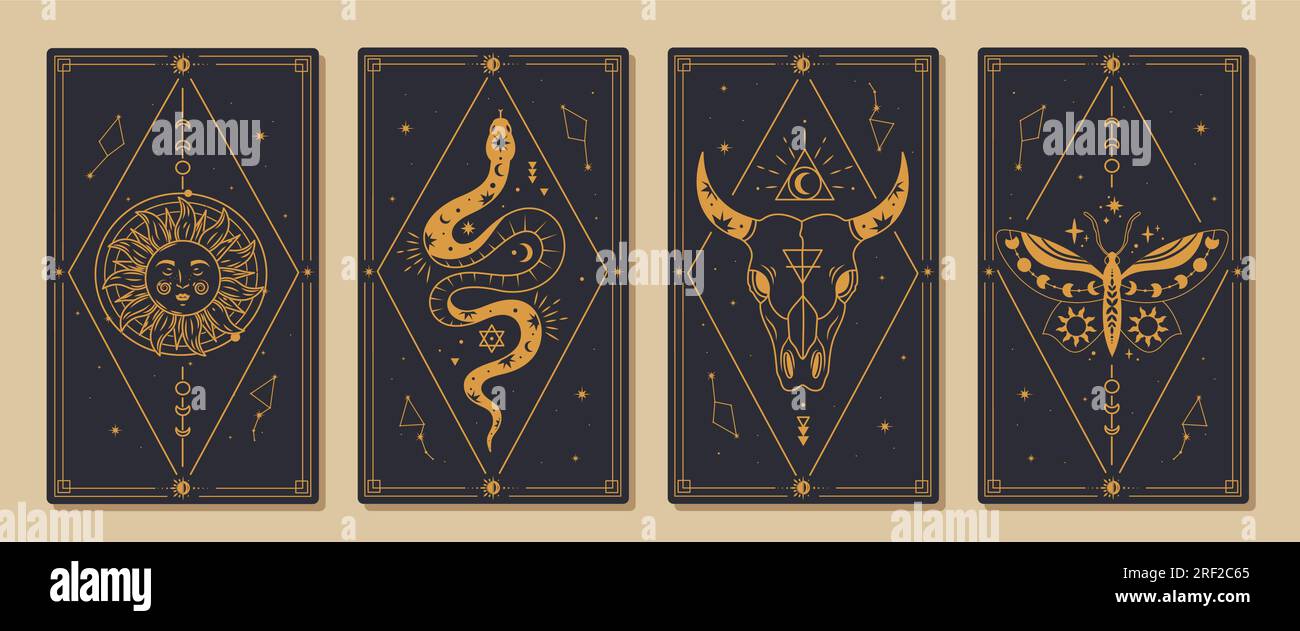 Set of magical tarot cards vector Stock Vector Image & Art - Alamy