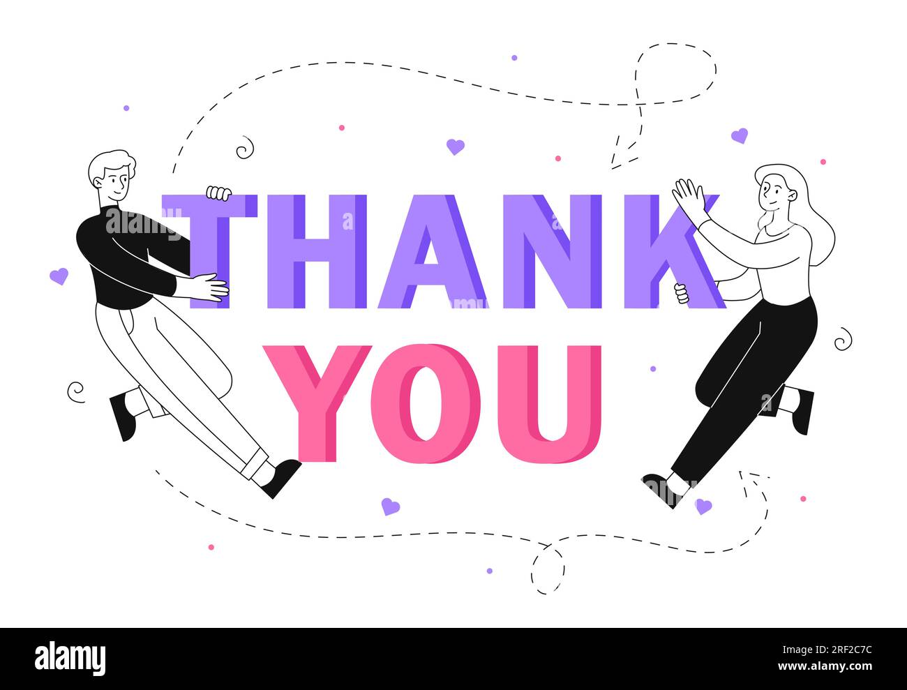 People with thank you vector line concept Stock Vector Image & Art - Alamy