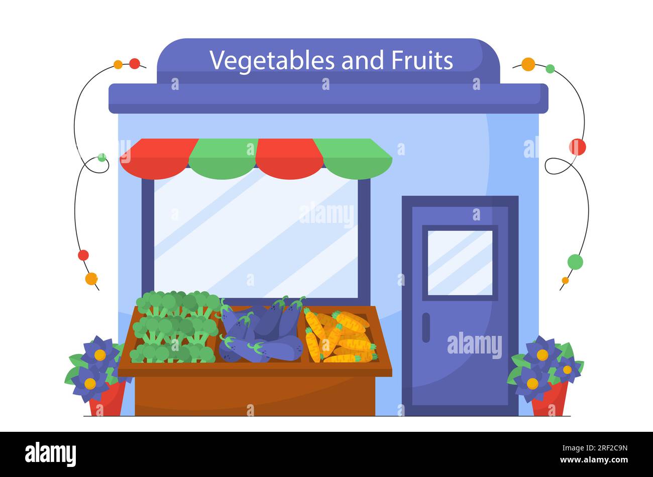 Vegetable and fruits shop vector concept Stock Vector Image & Art - Alamy