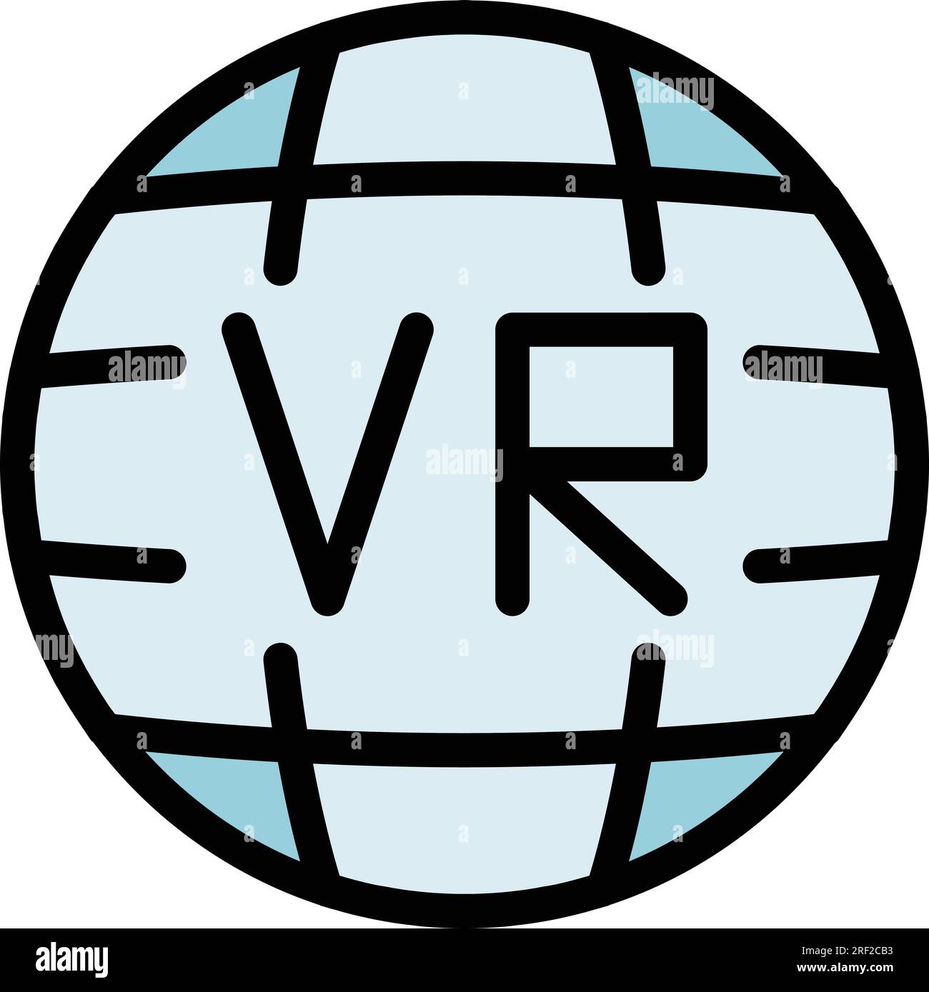 International vr tour icon outline vector. Camera angle. Panorama design color flat Stock Vector ...