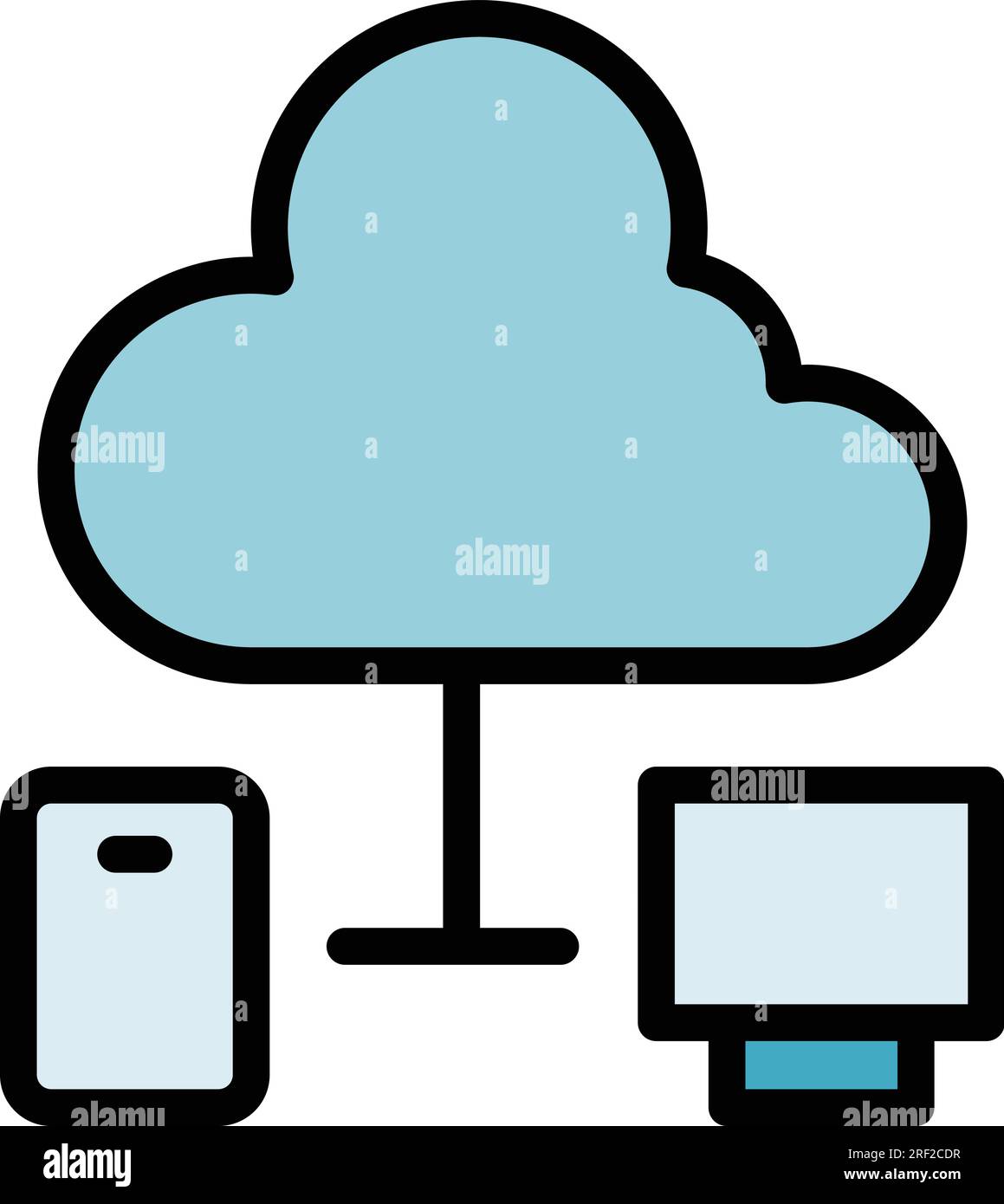 Cloud Network Icon Outline Vector Code Verification Secure