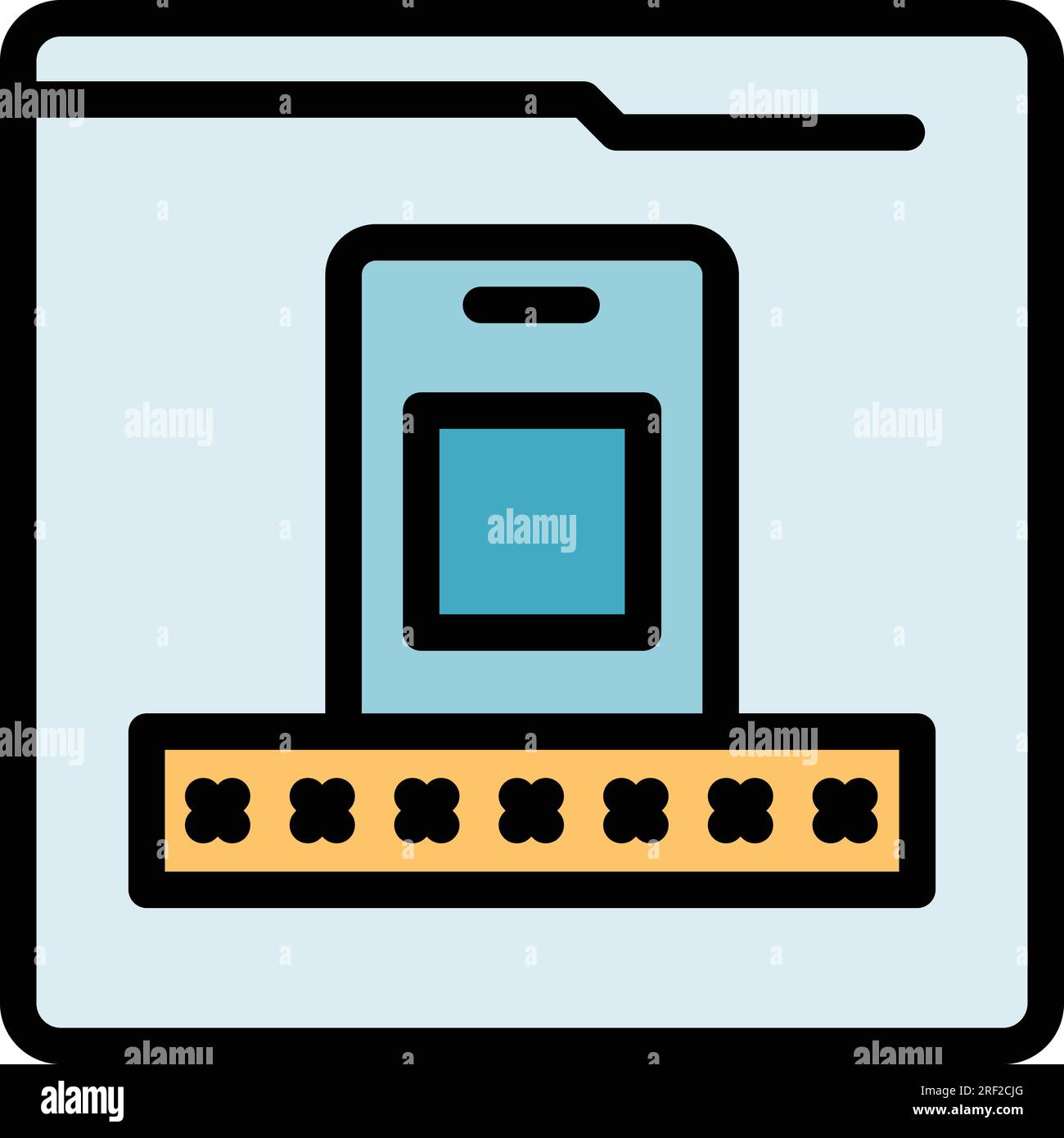 Secure folder icon outline vector. Factor verification. Code sms color flat Stock Vector Image ...