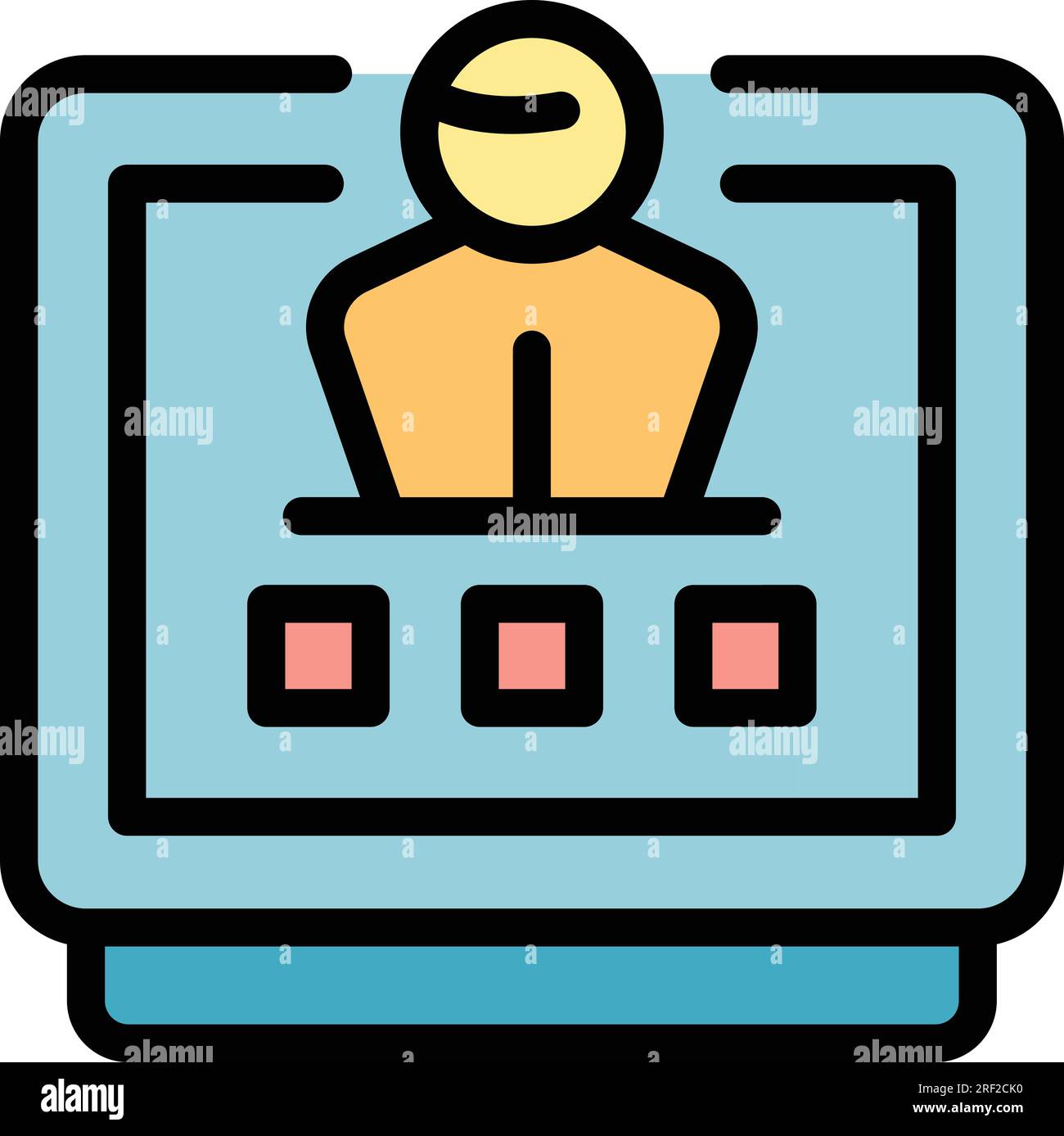 Virtual class icon outline vector. Computer learning. Online education ...