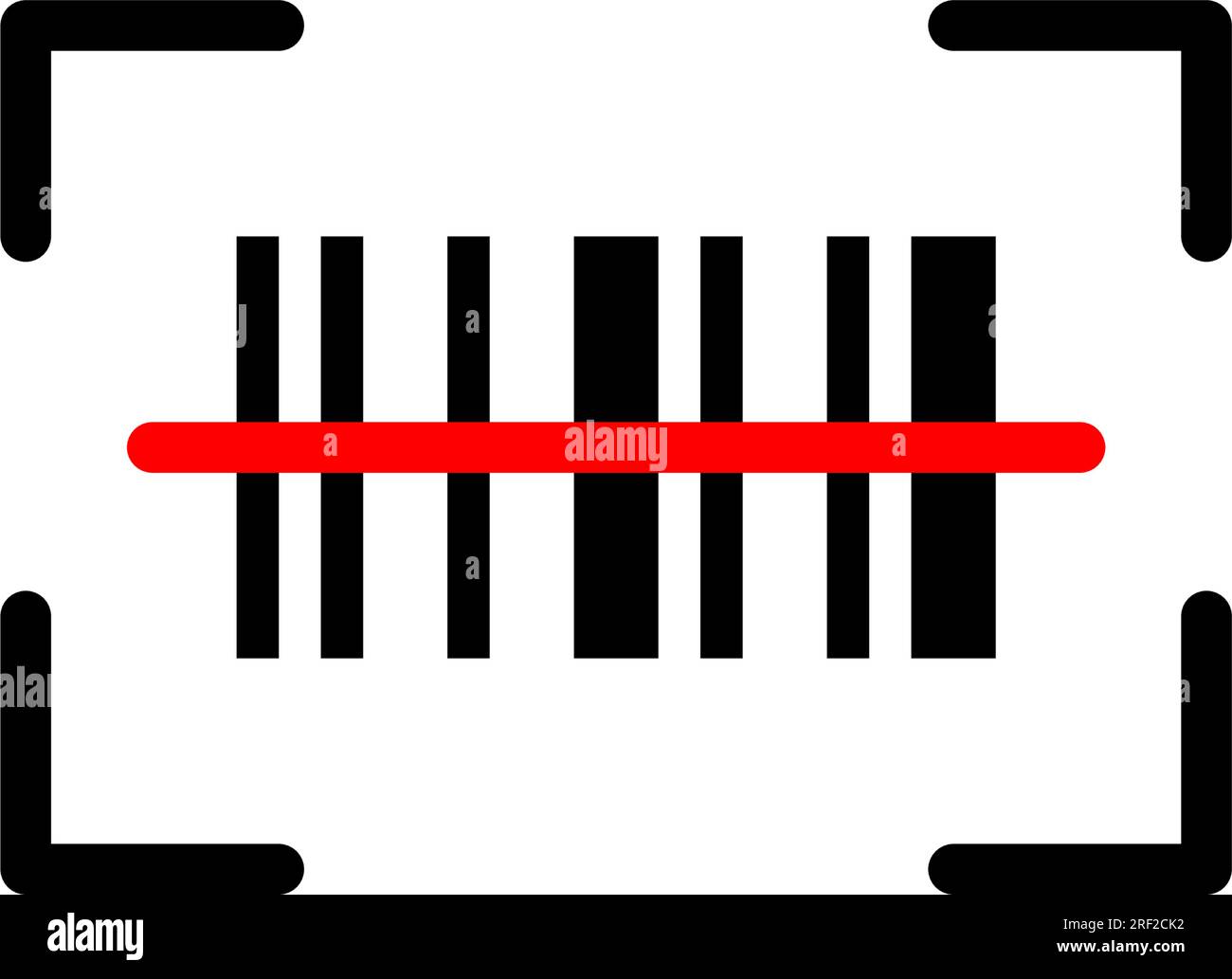Scanning bar code with reader machine. Red laser beam. Pixel perfect ...