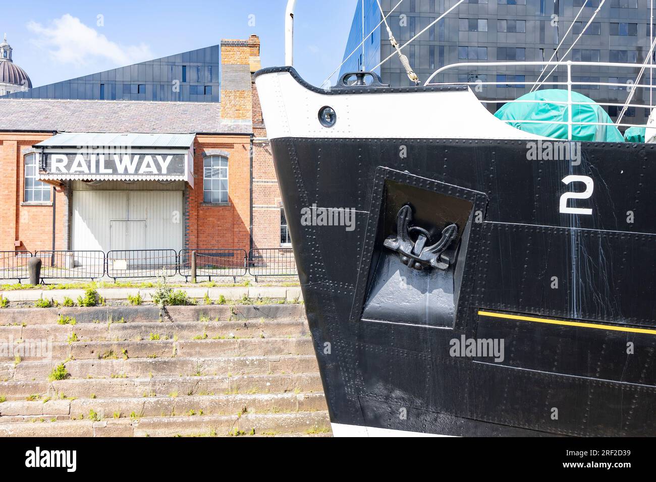Liverpool, united kingdom May, 16, 2023, boat in dry dock, albert dock ...