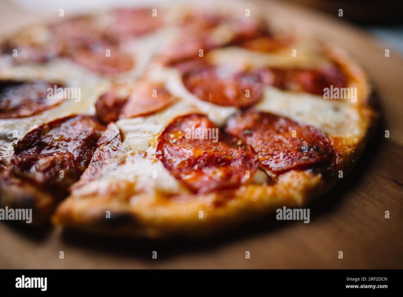 Pepperoni pizza details Stock Photo - Alamy