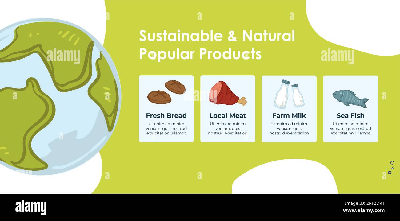 Sustainable and natural popular products vector Stock Vector Image ...