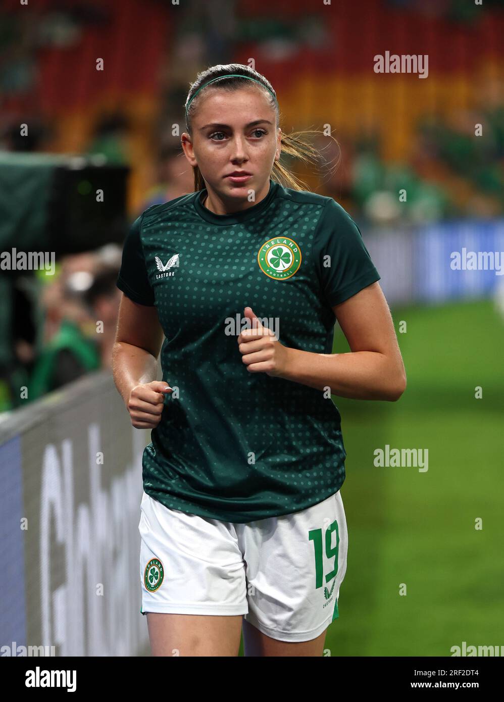 Republic of Ireland's Abbie Larkin warms up prior to the FIFA Women's ...