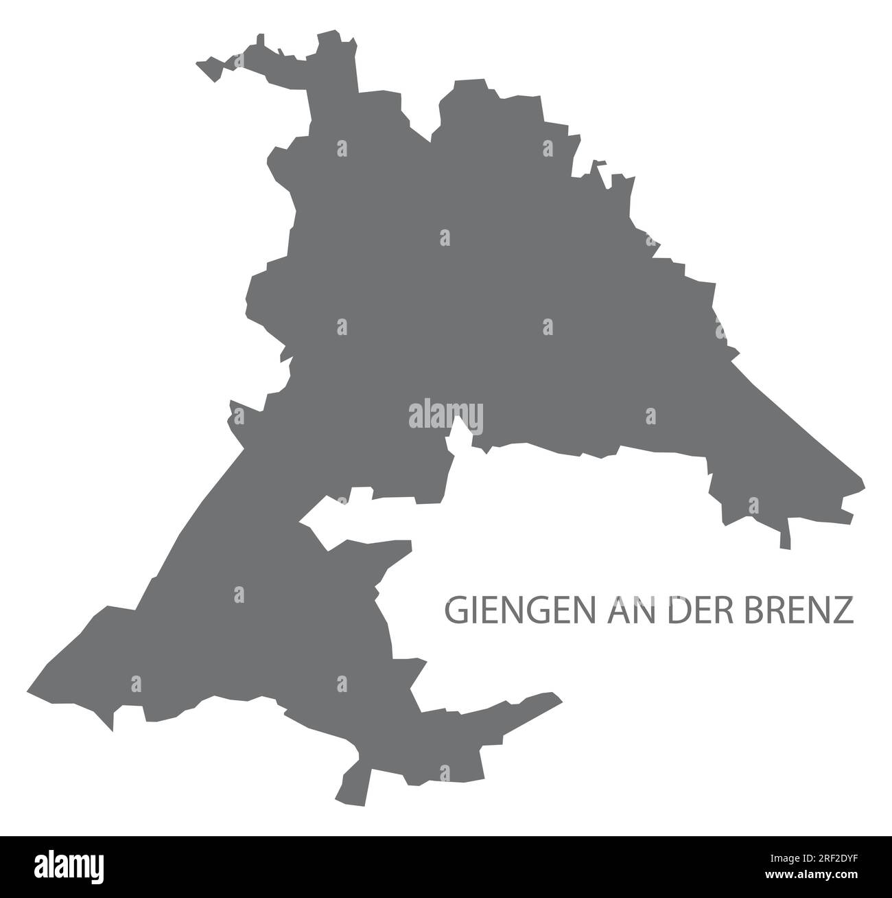 Giengen an der Brenz German city map grey illustration silhouette shape ...