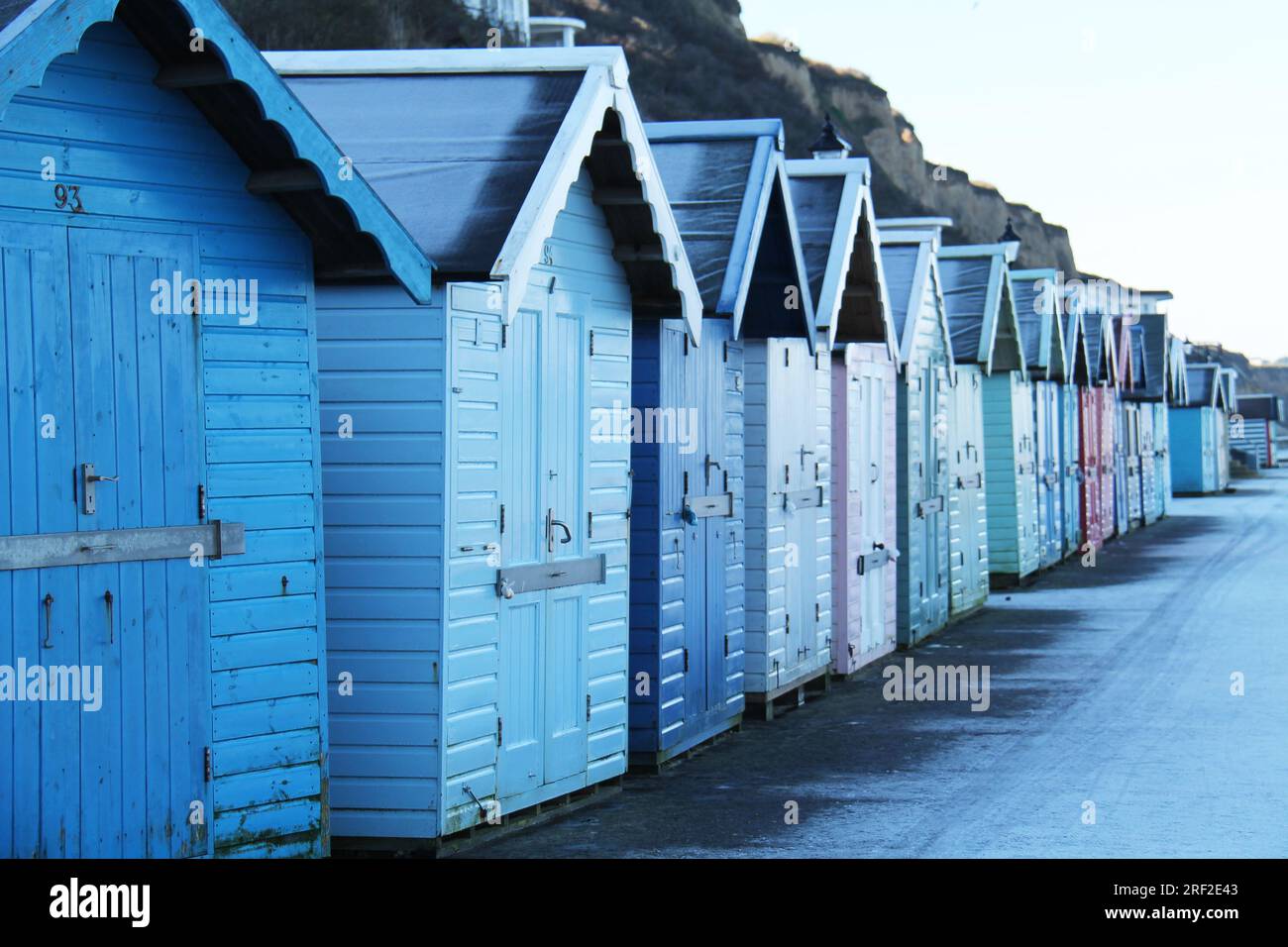 A Row of Traditional Wooden Beach Huts at the Seaside Stock Photo - Alamy
