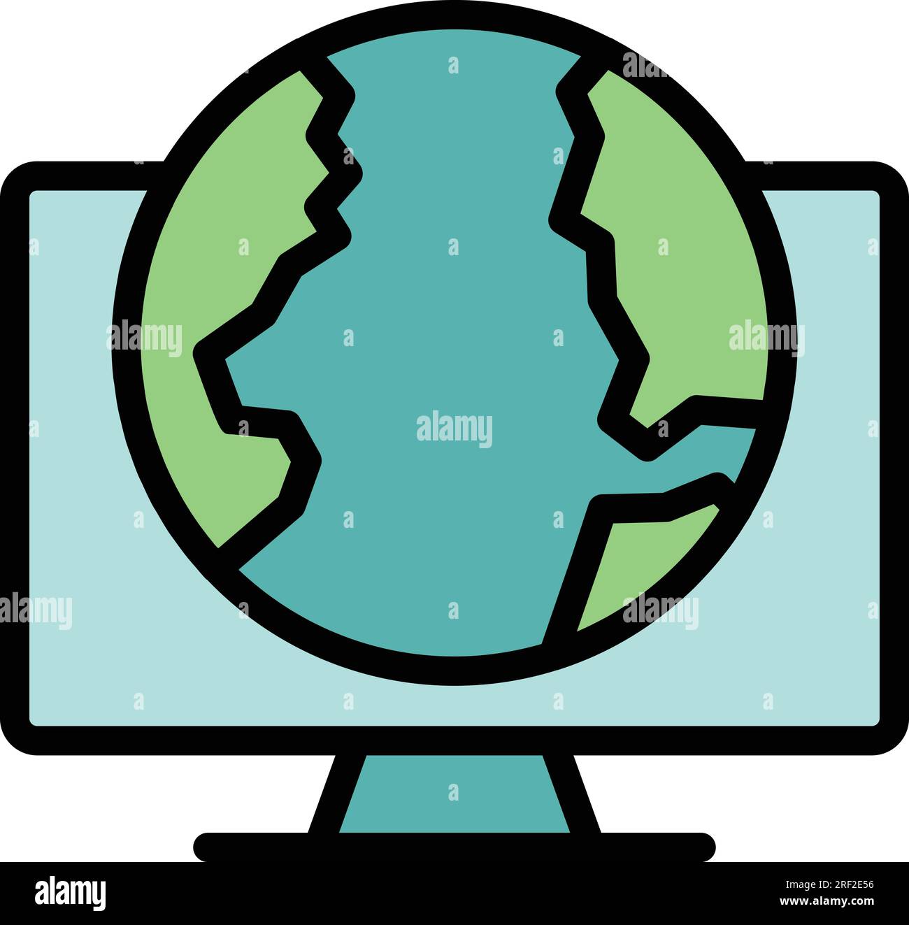 Global register icon outline vector. Online user. Login form color flat ...