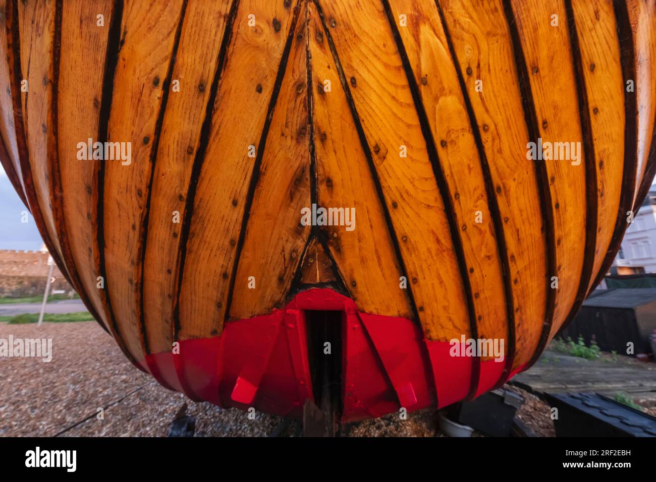 England, Kent, Deal, Deal Beach, Wooden Clinker Fishing Boat Stock ...