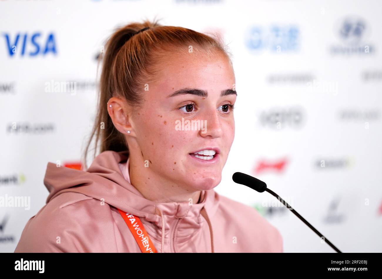 England's Georgia Stanway during a press conference at the Hindmarsh ...