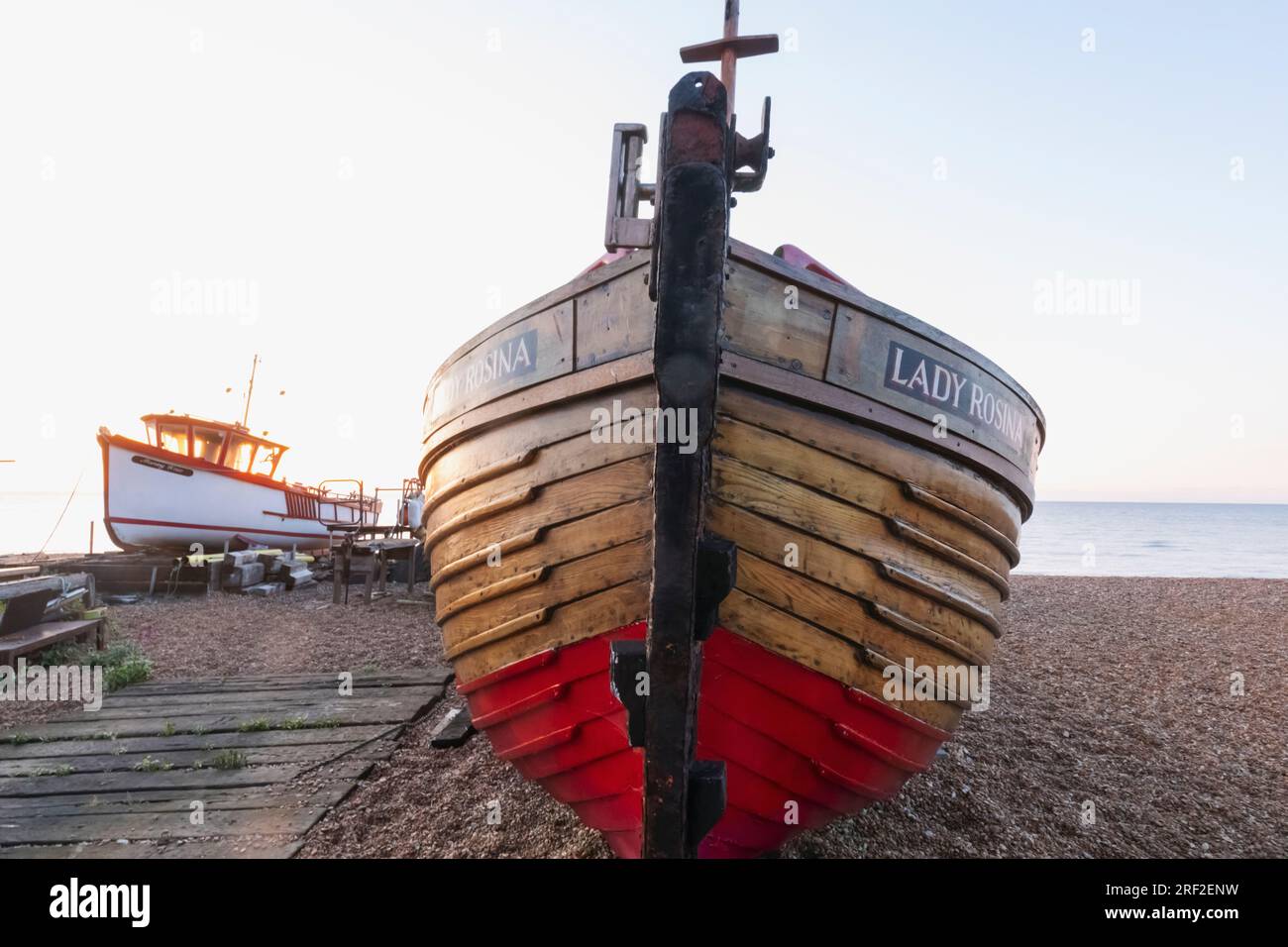 England, Kent, Deal, Deal Beach, Wooden Clinker Fishing Boat Stock ...