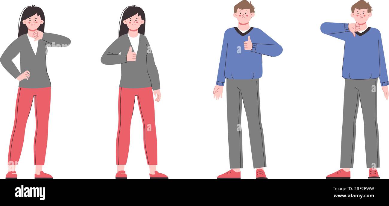 Like dislike characters. Positive and negative person, casual fun and ...