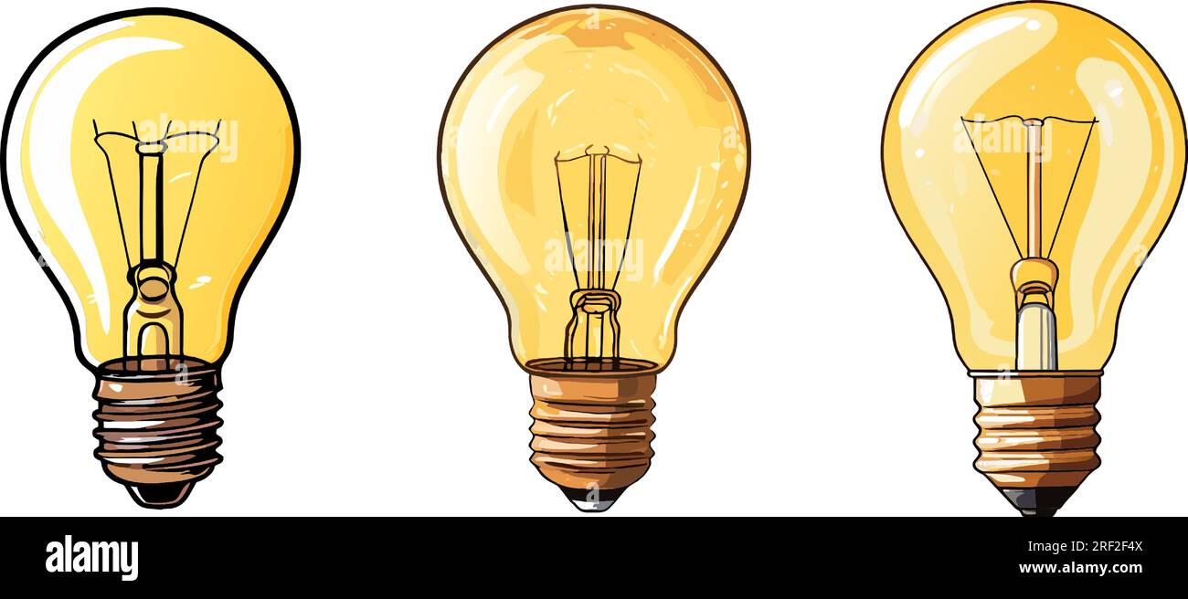 vector yellow light bulb. yellow energy symbol. yellow glass light bulb ...