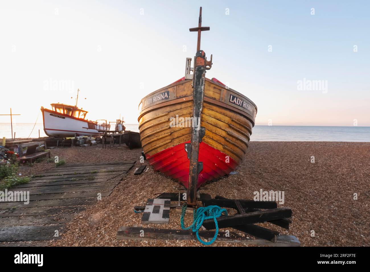 England, Kent, Deal, Deal Beach, Wooden Clinker Fishing Boat Stock ...