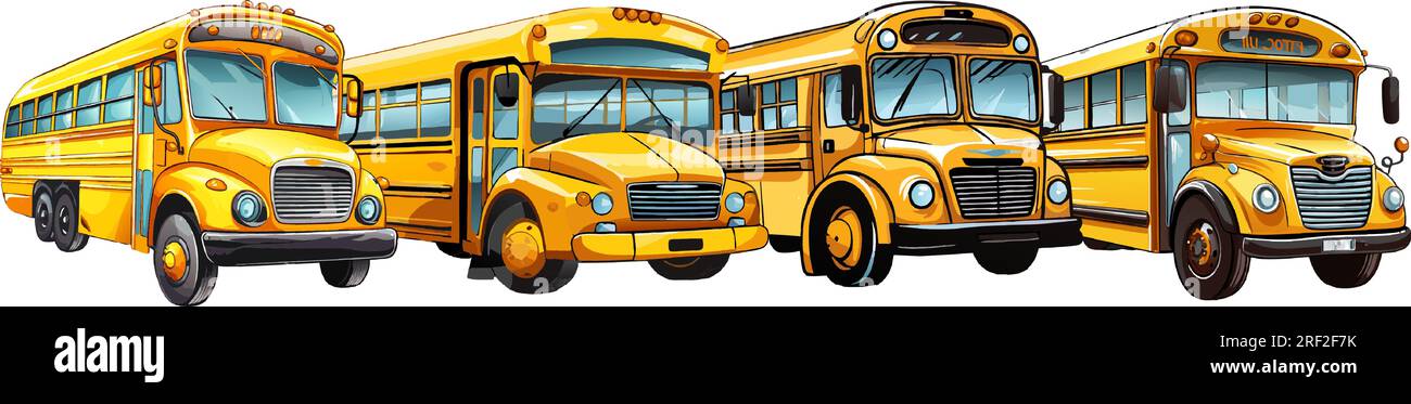 vector yellow school buses. transportation for school. education buses ...