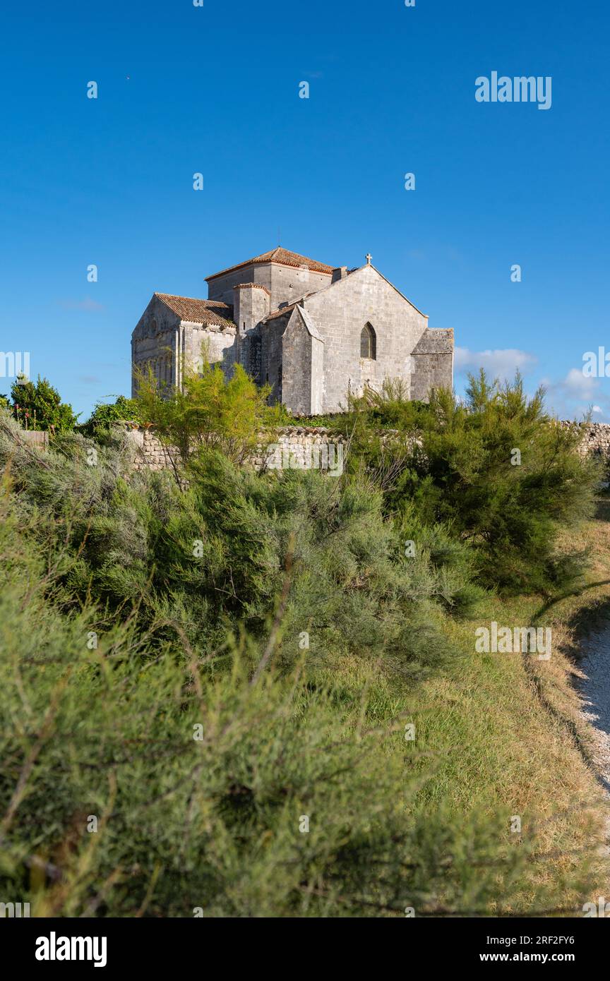 Talmont sur gironde, View of the church Sainte Radegonde 12th century ...