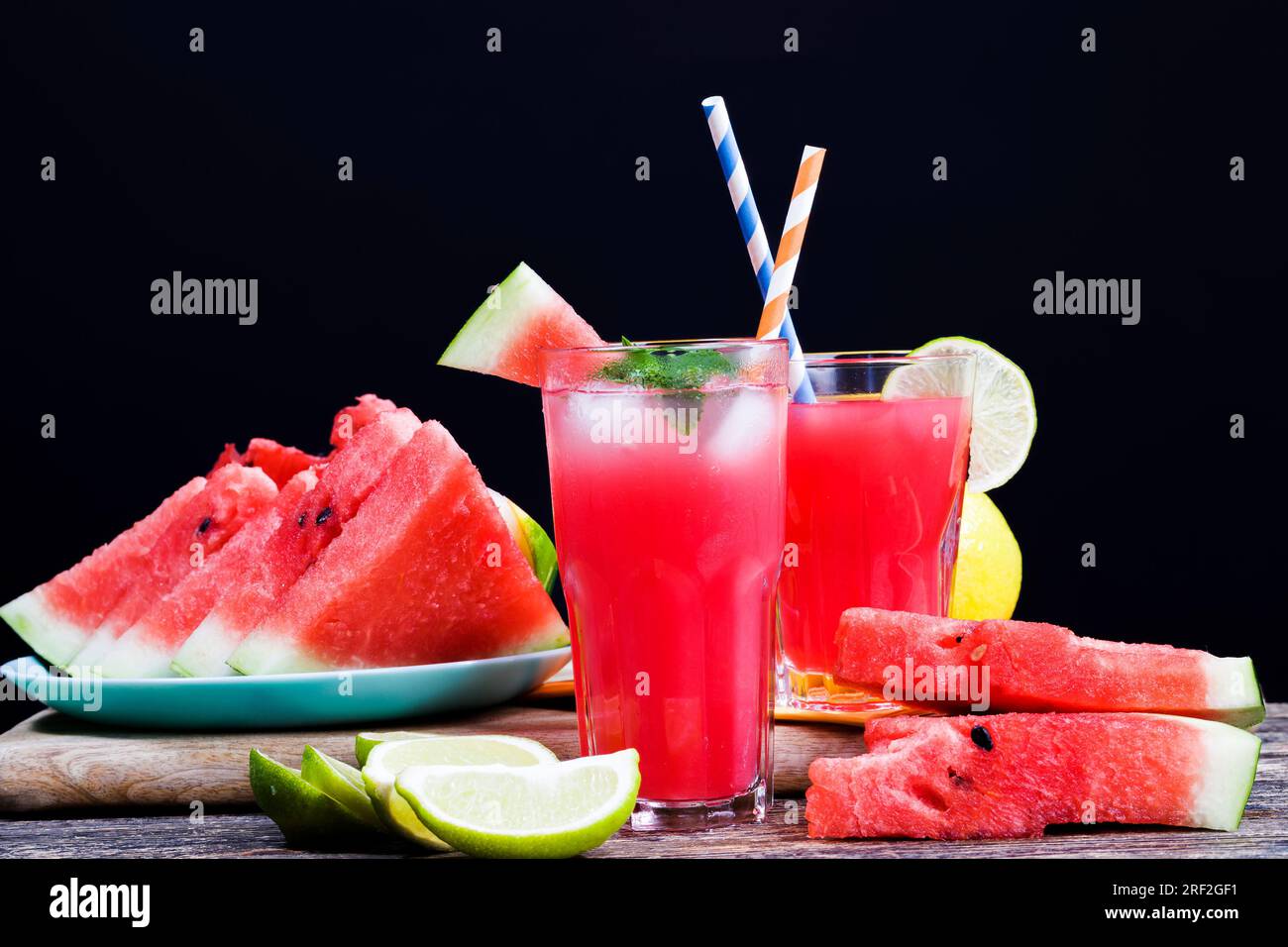 watermelon juice from ripe red and juicy watermelons, red juice is a ...