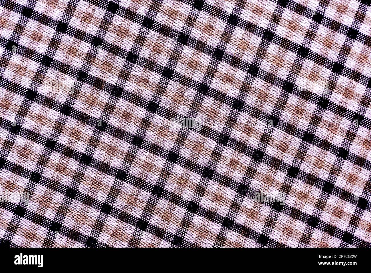 Brown check fabric texture square hi-res stock photography and images ...
