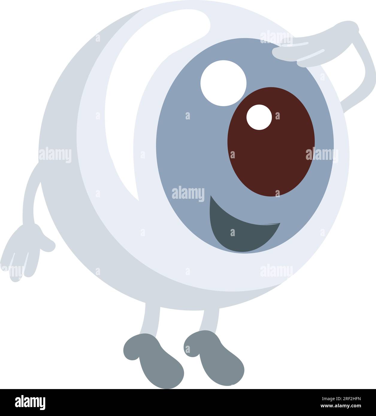 Cute organ character. Cartoon eyeball with happy face. Eye looks ...