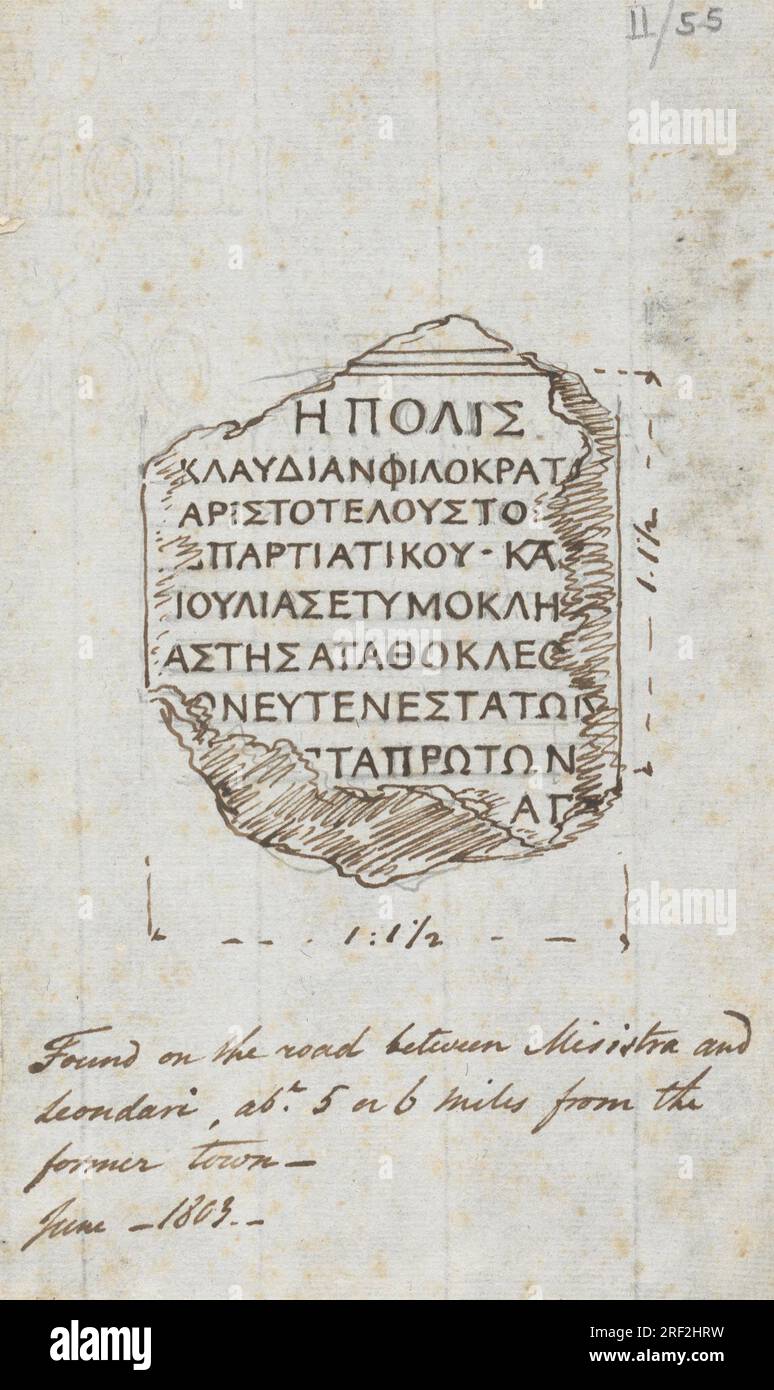 Ancient Greek Inscriptions, Found on the Road Between Mystras and ...