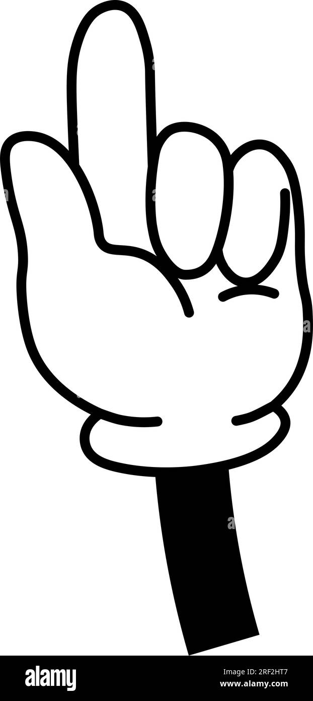 Hand gesture, pointing up showing way, vector Stock Vector Image & Art ...