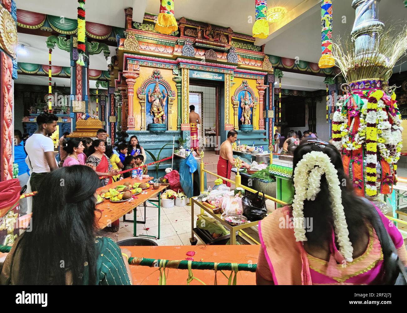 Sri Kamadchi Ampal Temple, interior view, Germany, North Rhine ...