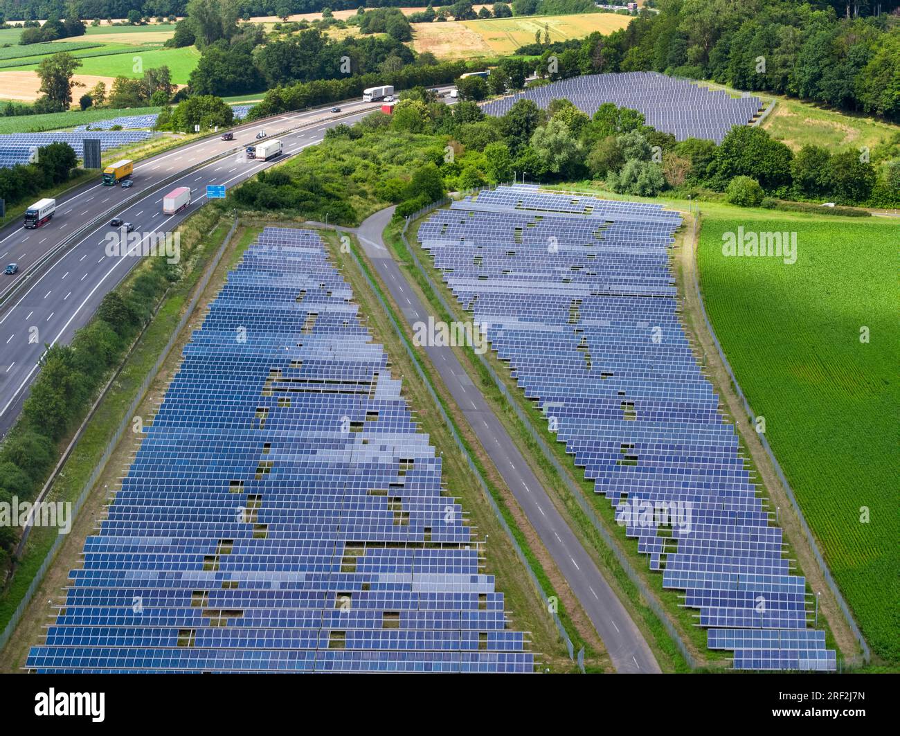 solarfield in Malsfeld, aerial picture, Germany, Hesse, Malsfeld Stock ...